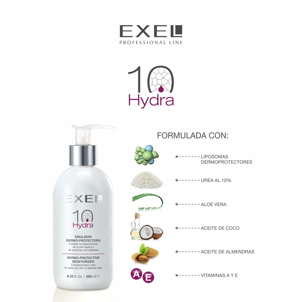EMUL X250 DERM-PROT HYDRA10 EXEL - Las Margaritas | Tienda líder en ...